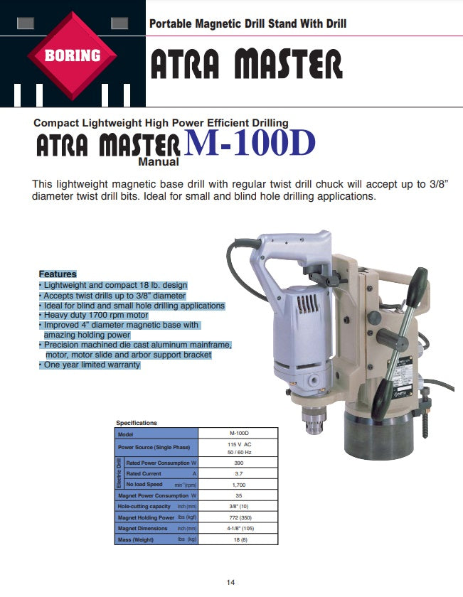 M-100D - 3/8" hole capacity | www.StudWeldingStore.com